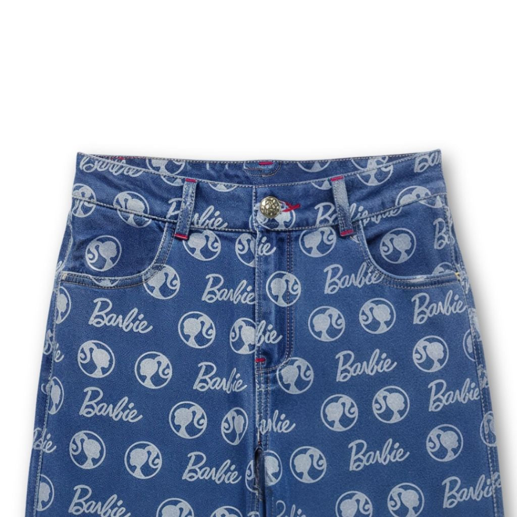 Buy Barbie Blue Print Jeans for Toddlers BAP592
